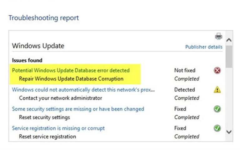 How to fix “Potential Windows update database error detected” - PC Guide