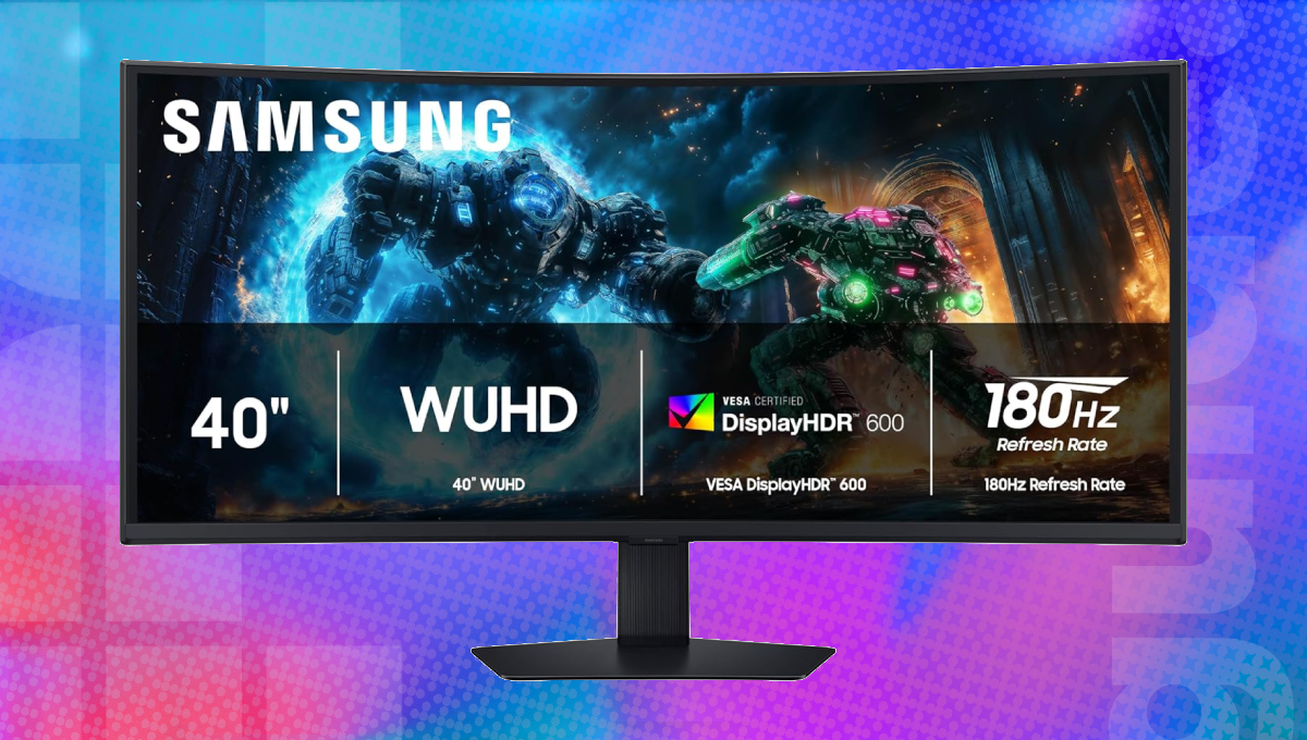 Samsung 40" 4K Odyssey G7 with a 180Hz refresh rate is sitting at its ...