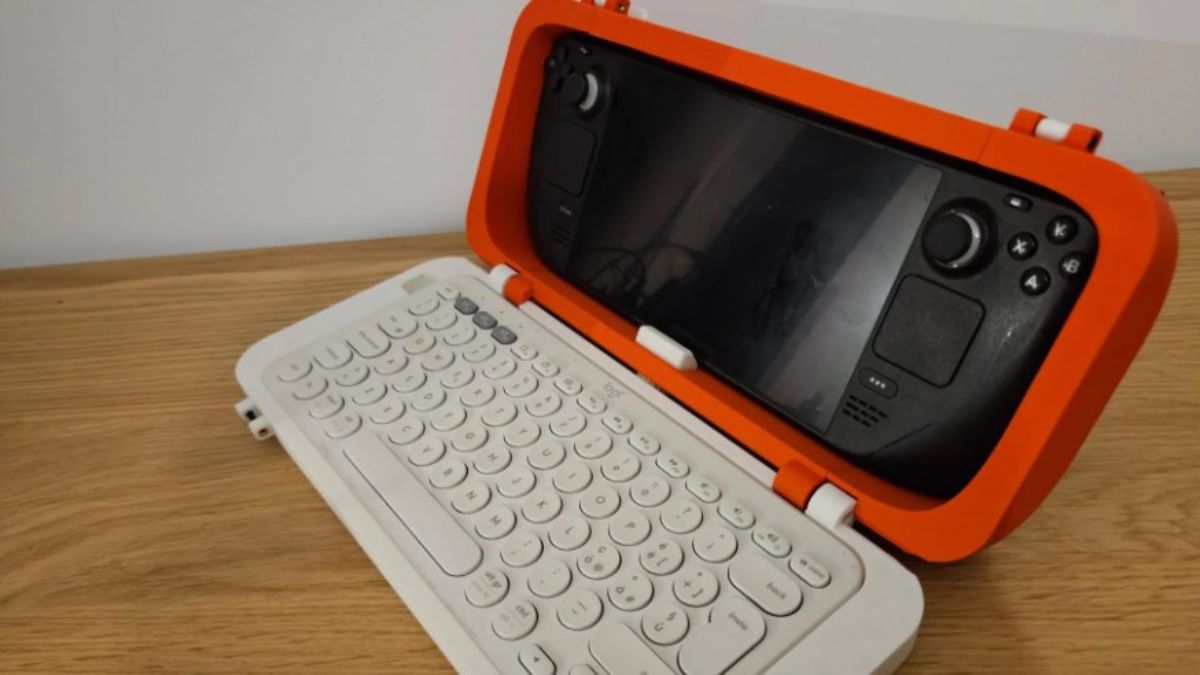 This 3D-printable Steam Deck enclosure comes with space for a keyboard ...