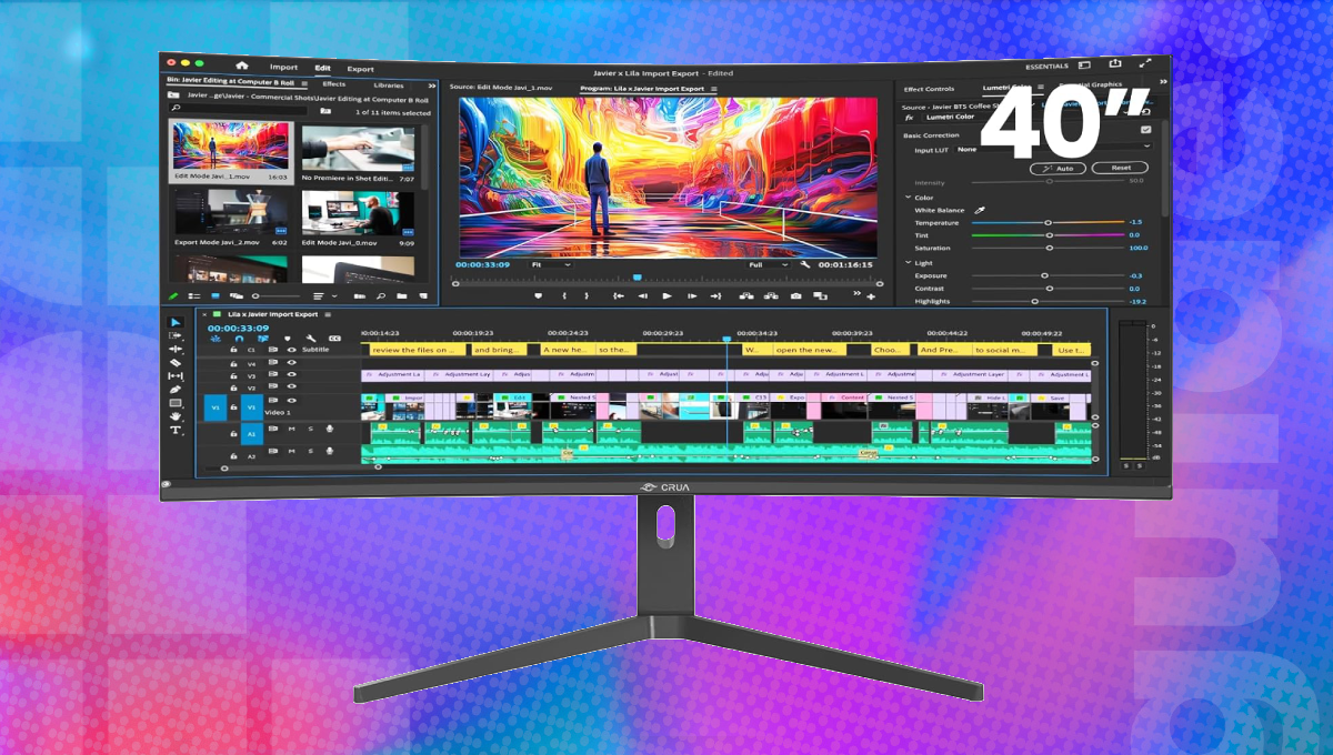 Perfect for gaming and work, this 40" 5K ultrawide monitor is sitting ...